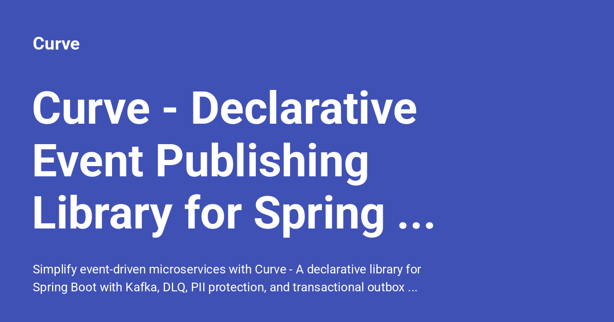 Curve - Declarative Event Publishing Library for Spring Boot - Curve